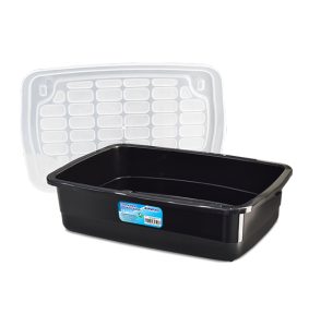 CONTAINER ORG. PRETO COM TAMPA TRANSPARENTE - 10L